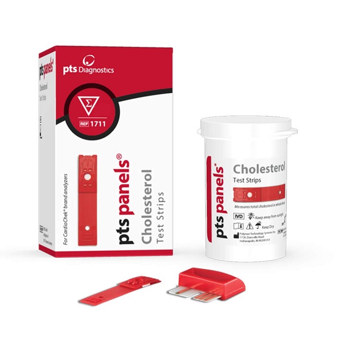 Test Strips PTS Panels para medir colesterol total (caja con 25 tiras ...